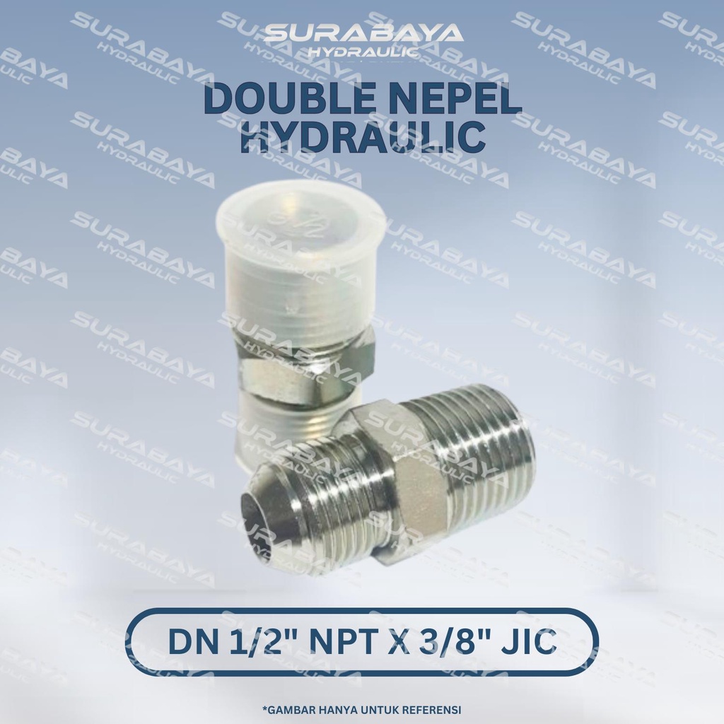 Jual Double Nepel Hydraulic 1/2 " NPT x 3/8" JIC | Naple Neple Nipple ...