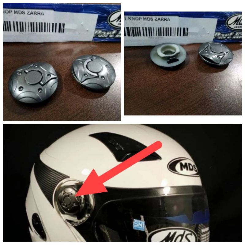 Jual Knob Bolt Dan Ventilasi Helm Mds Zarra/Honda Pcx 150 Original ...