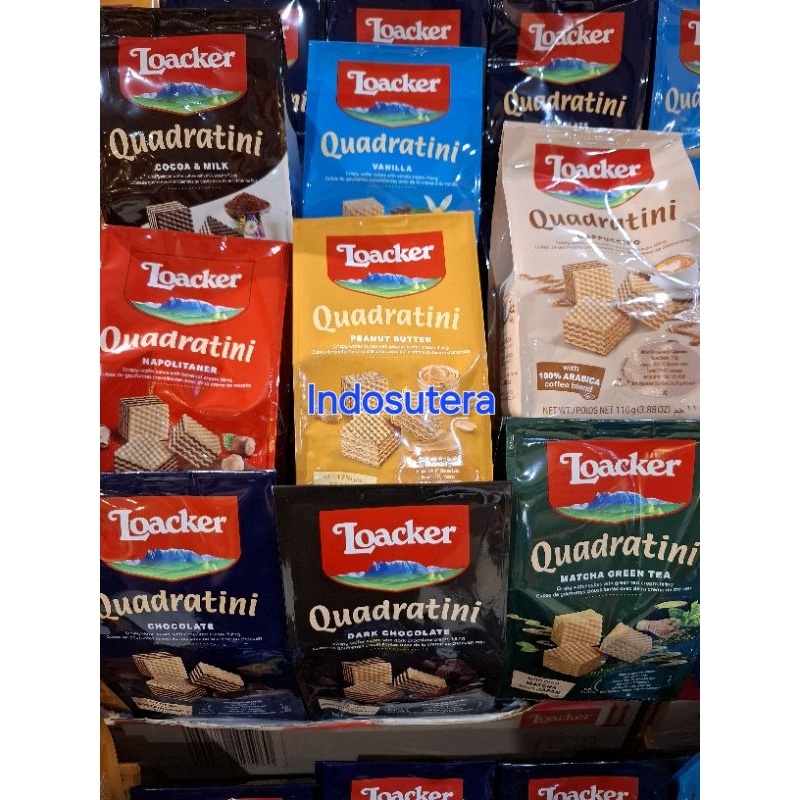 Jual A Loacker Wafer Quadratini Chocolate Napolitaner Hazelnut Vanilla ...