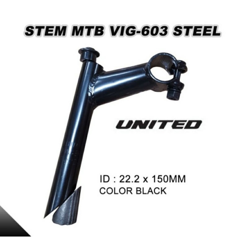 Jual TIANG STANG SEPEDA / STEM MTB 22,2 UNITED BESI HITAM TEBAL TAIWAN ...