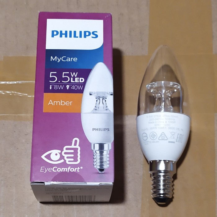 Jual Lampu led candle Philips 5,5 watt E14 kuning | Shopee Indonesia