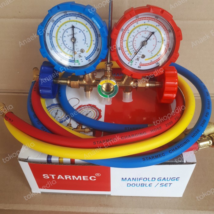 Jual testing double manifold double r22 pengisian ac mobil 220 dan 500 ...
