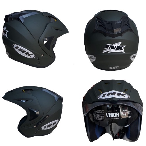 Jual Rha - Helm Ink Terbaru Dobel Visor Type T1 Hitam Dof | Shopee ...