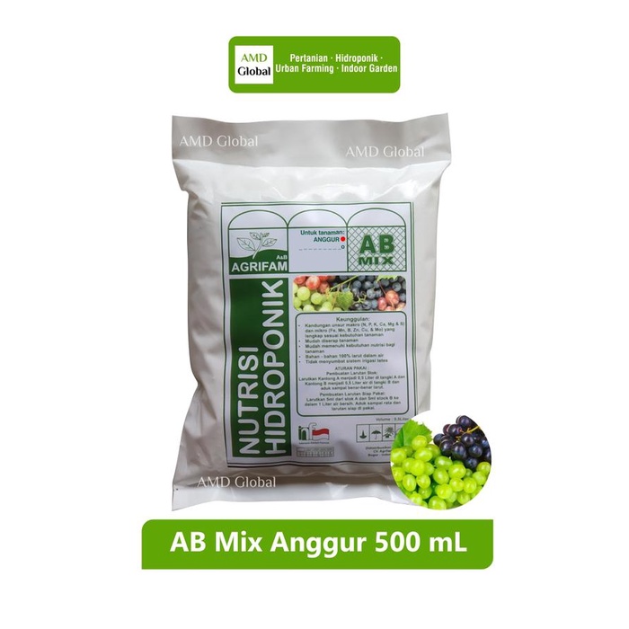 Jual siapkirim- Pupuk AB Mix Nutrisi Hidroponik Buah Anggur Agrifam 500 ...