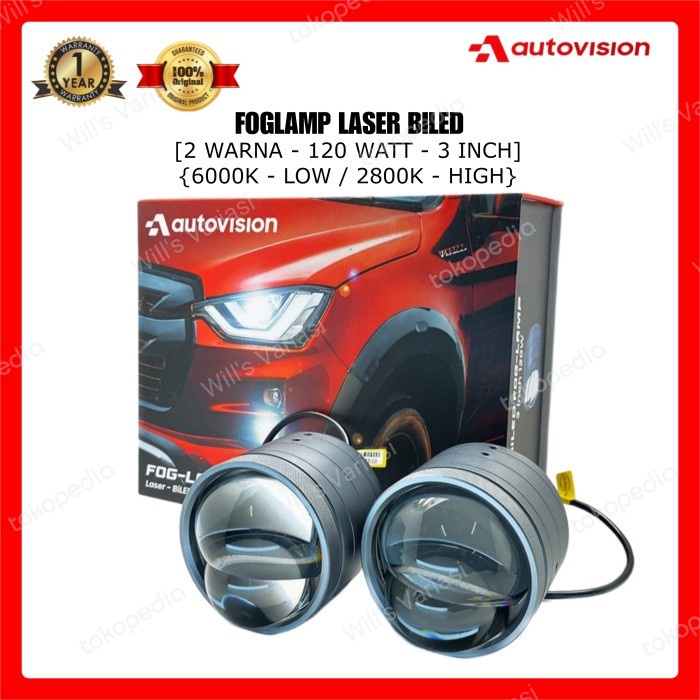 Jual Foglamp Laser Projector Biled 3" 2 Warna 120W Projie Biled 3 Inch Autovision Lampu Led ...