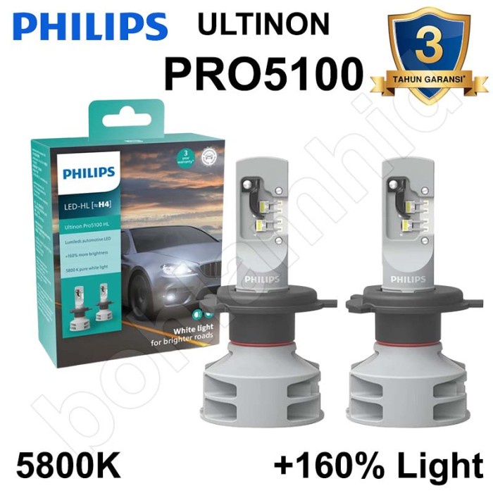 Jual Lampu LED Philips ULTINON H4 Hi/Lo PRO5000 PRO 5000 Headlamp ...
