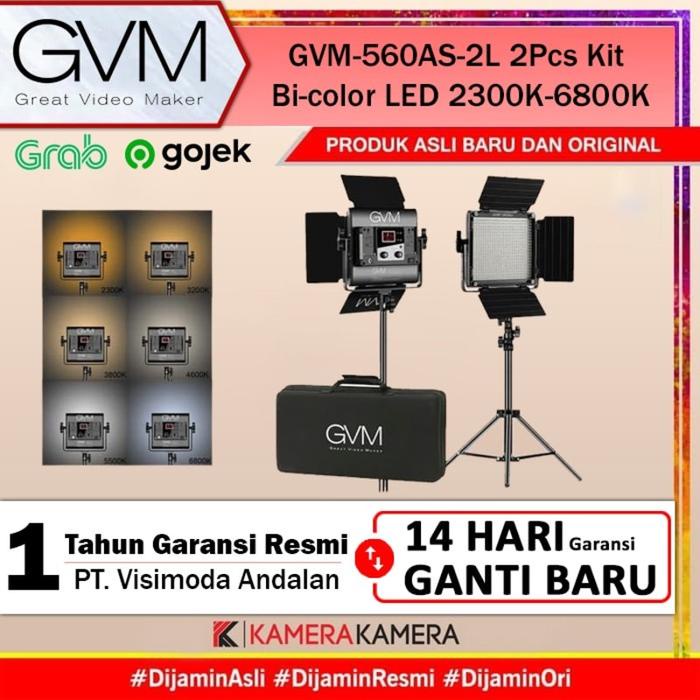Jual Lampu Video Led Studio Vlog Gvm Gvm-560As Bi-Color Led 2-Panel Kit ...