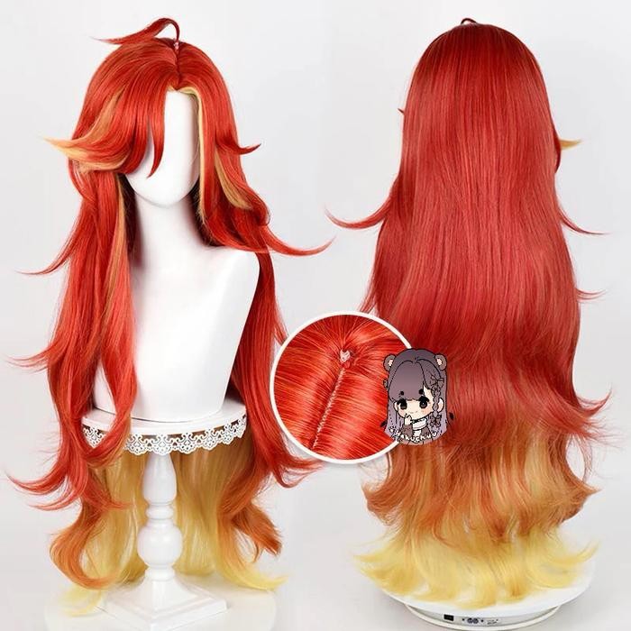 Jual ready stok ready womanmey wig - genshin natlan mavuika archon pyro ...