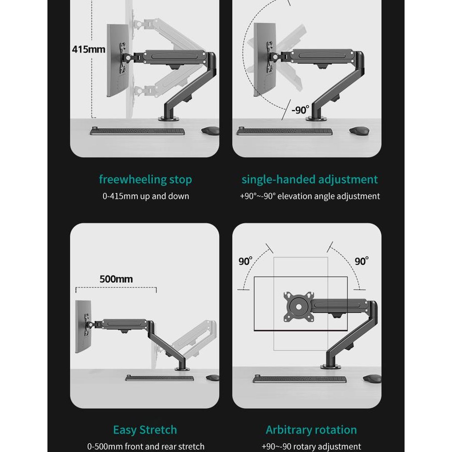 Jual Dsm - Sage F80 Bracket Tv Monitor Led Lcd Gas Spring Arm Tilt ...