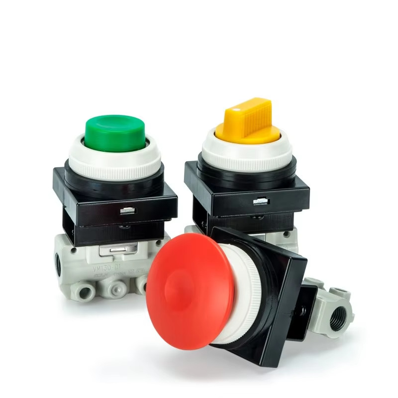 Jual BEST Pneumatic push-button switch two-position three-way mechanical valve Manual valve ...
