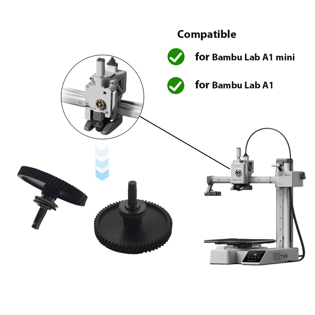 Jual BEST Upgraded Hardened Steel A1/A1 Mini Extruder Gear Assembly CNC ...