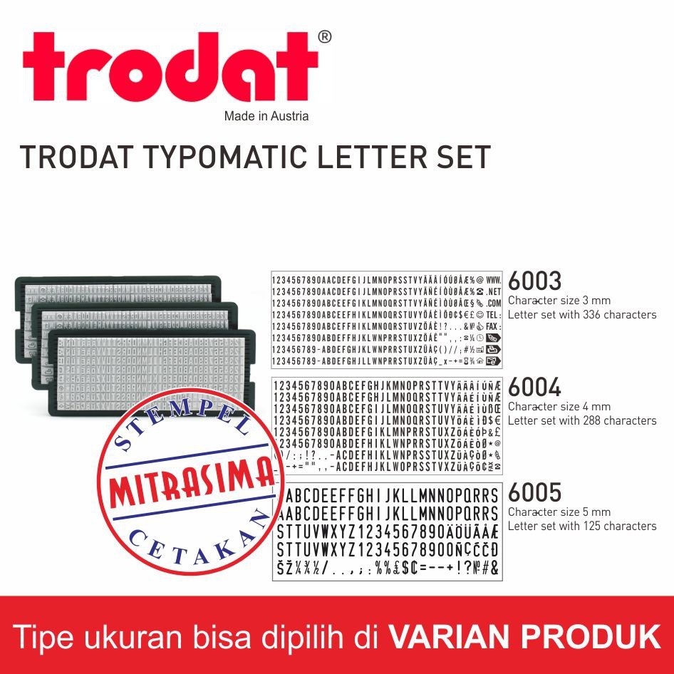 Jual Huruf dan angka untuk pel typo Trodat | Shopee Indonesia