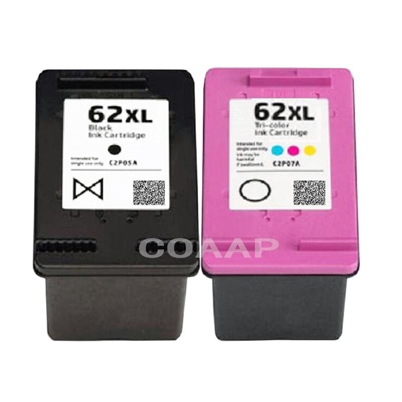 Jual New!!! 2 Replacement hp62 Refilled Ink Cartridge for HP 62XL ENVY ...