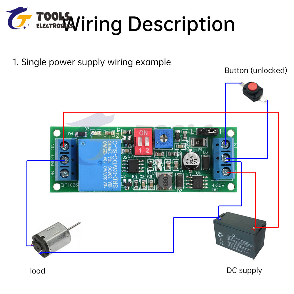 Jual DC 4-30V Wide Voltage 1 Way Monostable Time Delay Relay Module ...