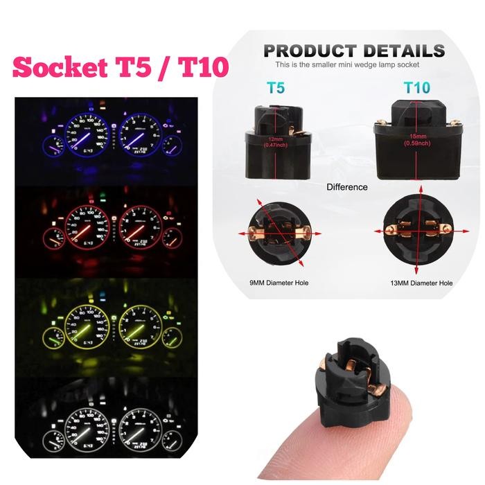 Jual Socket Lampu T5 T10 twist lock speedometer dashboard fitting lampu ...