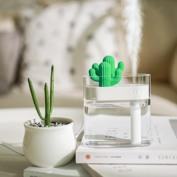 Jual Product Laris Air Humidifier Mini Bentuk Kaktus Dengan Lampu Warna ...