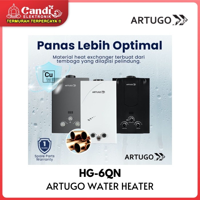 Jual ARTUGO Pemanas Air Water Heater Kapasitas 6 Liter HG-6QN | Shopee ...