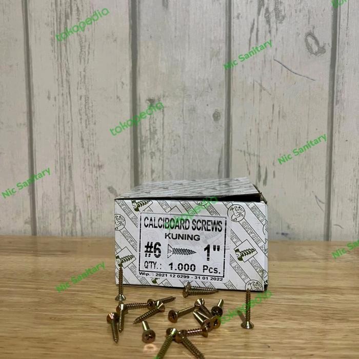 Jual Prima - Skrup Sekrup Grc Kuning Lion 6 X 1 / Calciboard Screws Isi ...