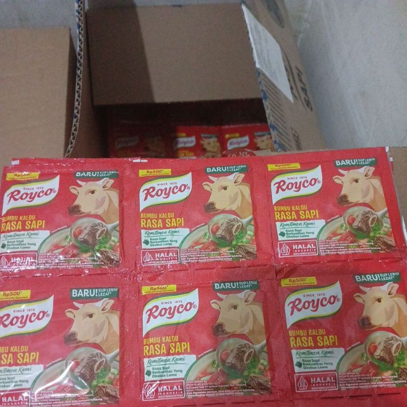 Jual (1 Renteng 12 Sachet)Royko Bumbu Kaldu Rasa Sapi Dan Ayam ...