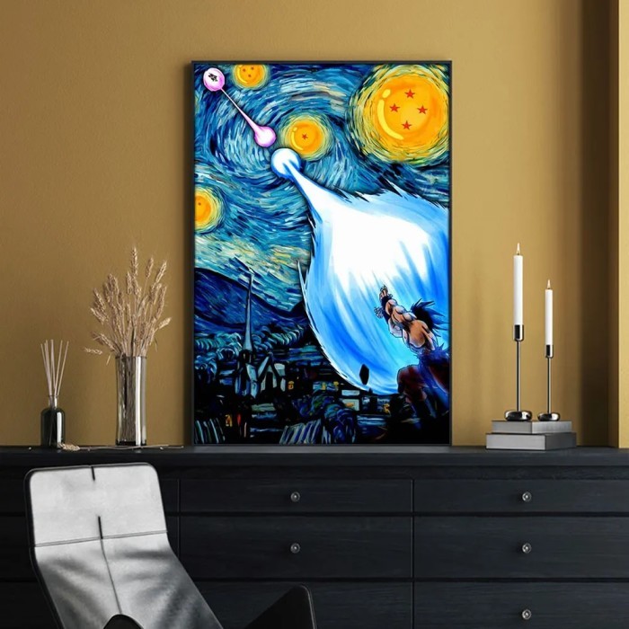 Jual Poster Dragon Ball Goku Peripheral Van Gogh's Starry Night Picture ...