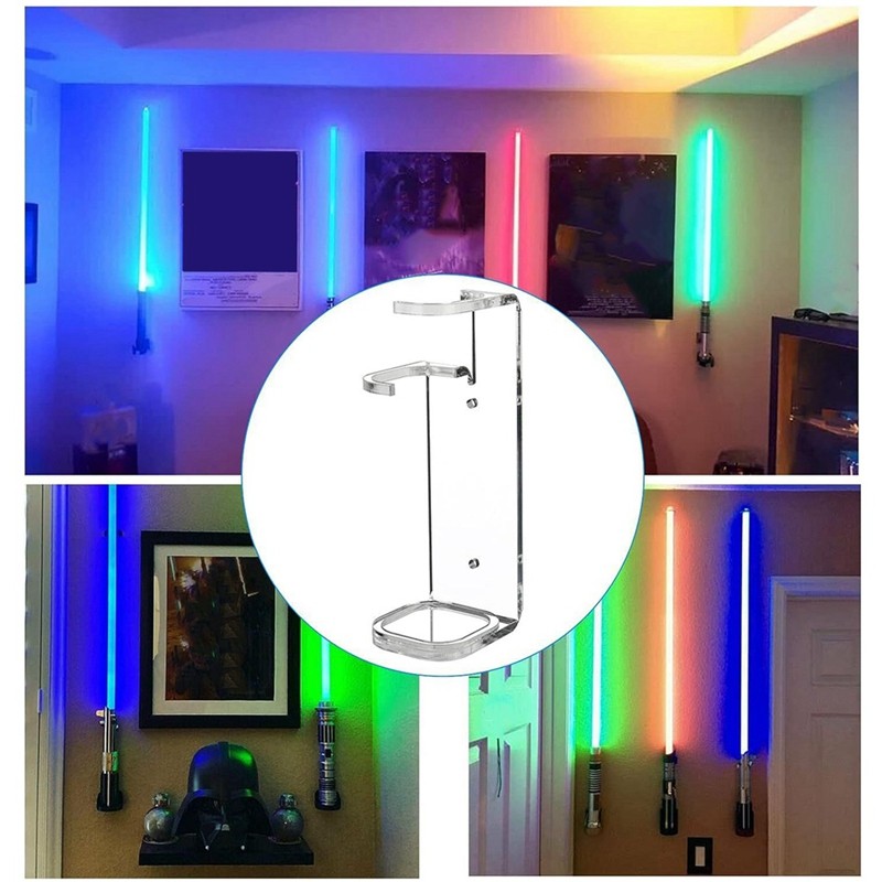 Jual Bybs-Acrylic Clear Light Saber Stand Wall Mount Storage Rack With ...