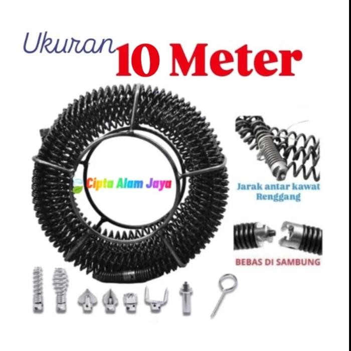 Jual Kawat Spiral Alat Pembersih Pipa Saluran Air Mampet 10 Meter Pipe Cleaner - Alat Pembersih ...
