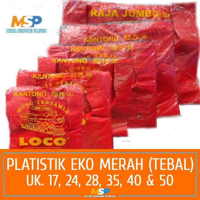 Jual Pesta- Kantong Plastik/Kantong Kresek/Coco Merah 17 24 28 35 40 ...