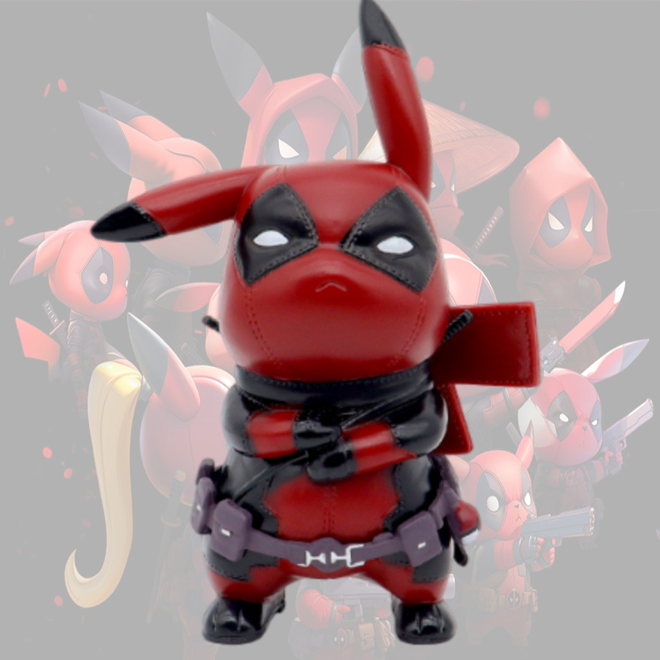 Jual 12Cm Kawaii Pikachu Cos Deadpool Anime Characters Q Version Of ...