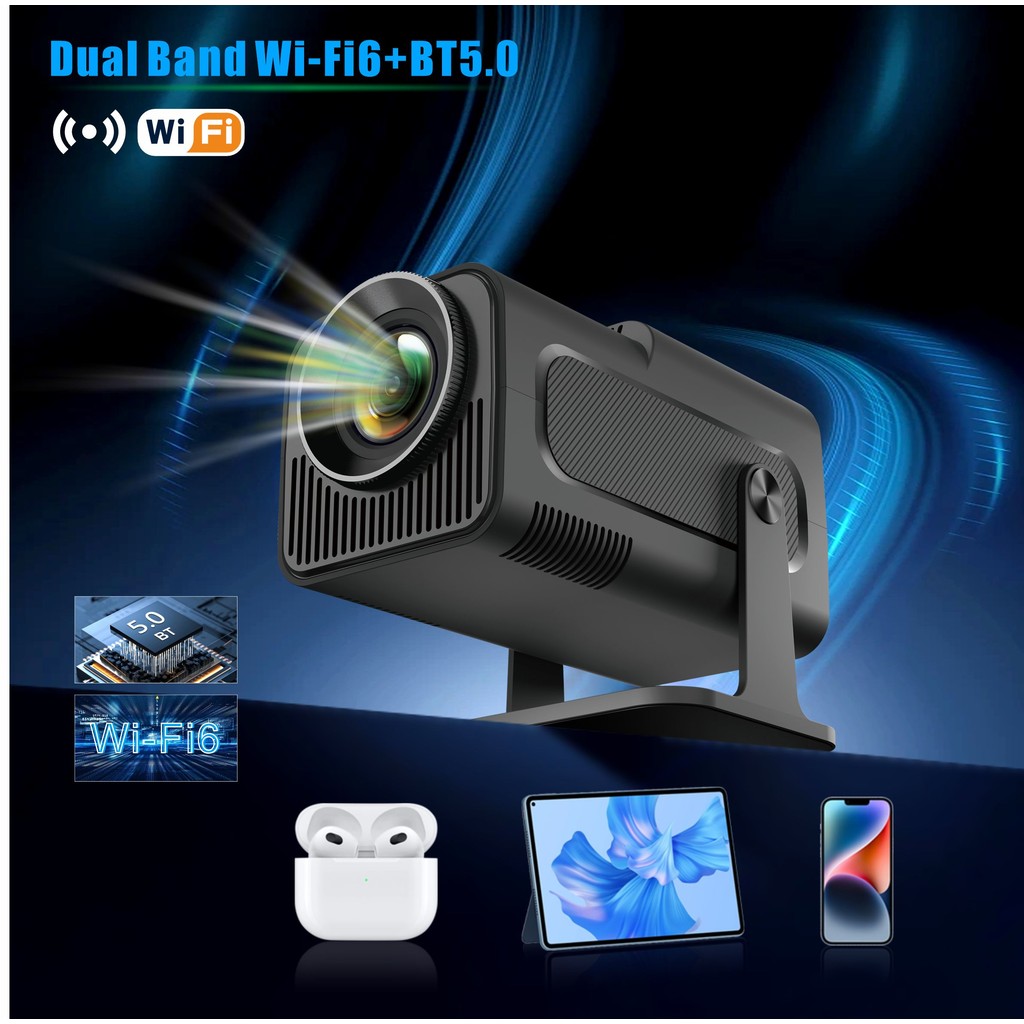 Jual Android 11 390ANSI HY320 Projector H713 4K Native 1080P Dual Wifi6 ...