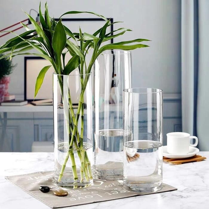 Jual New VAS BUNGA BAMBU / VASE BAMBOO / VAS BUNGA KACA BENING TINGGI ...