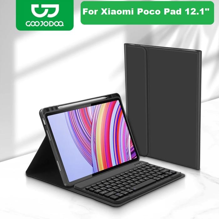 Jual Goojodoq Bluetooth Keyboard Case Mouse Set For Xiaomi Poco Pad ...
