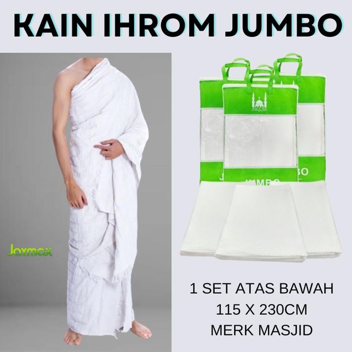 Jual Kain Ihram Kain Ihrom Merk Masjid Haji Umroh / Kain Ihram 110x230 ...
