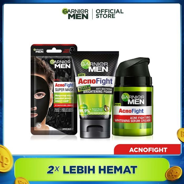 Jual Garnier Men Acno Fight Starter Kit (Super Mask + Facial Foam ...