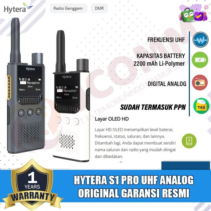 Jual Hytera S1 Pro S1Pro UHF DMR Walkie Talkie Hytera Dmr Uhf 400 S1 Pro Digital Original ...