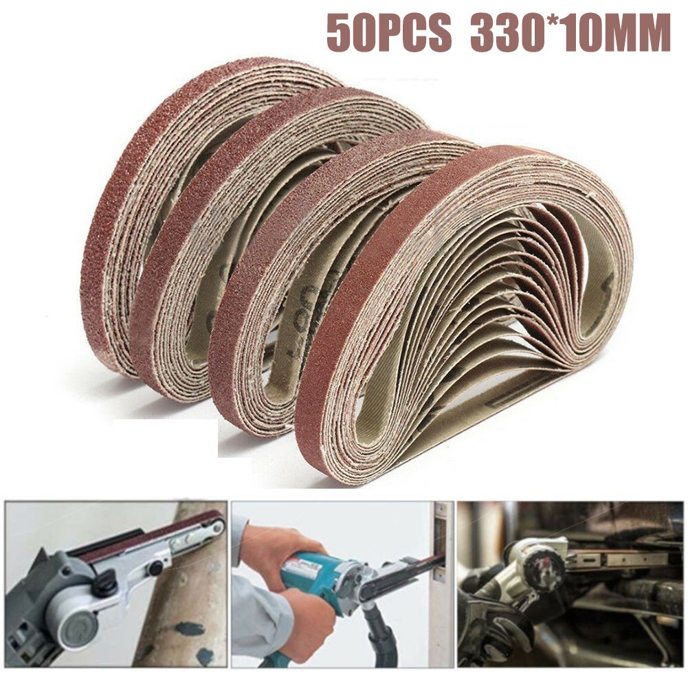 Jual 50Pcs/Set Sanding Belts Abrasive Bands For 10X330Mm Sanders File ...