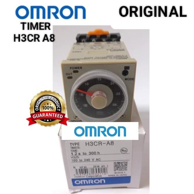 Jual timer omron H3CR-A8 220vac 8kaki + socket original | Shopee Indonesia