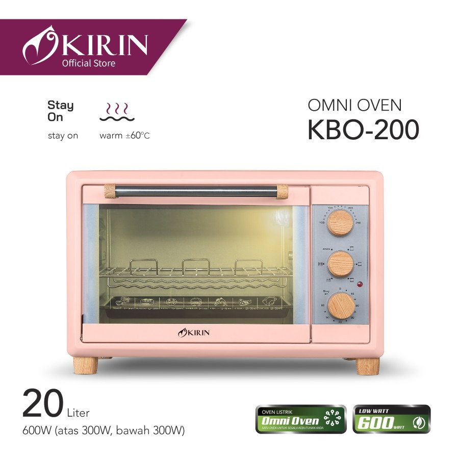 Jual Oven Kirin KBO 200 20 L Panggang Rotisserie Low Watt Grill Omni KBO200 Watt Rendah ...