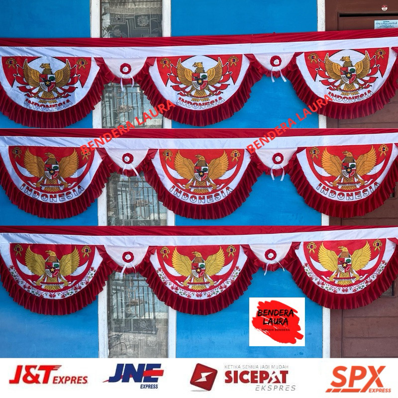 Jual viral!!! BENDERA Background Garuda Merah Putih 10 Gelombang ...