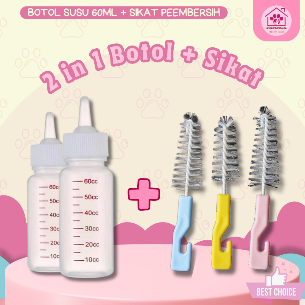 Jual BOTOL SUSU KUCING/DOT ANAK KUCING BARU LAHIR PAKET KOMPLIT BOTOL ...