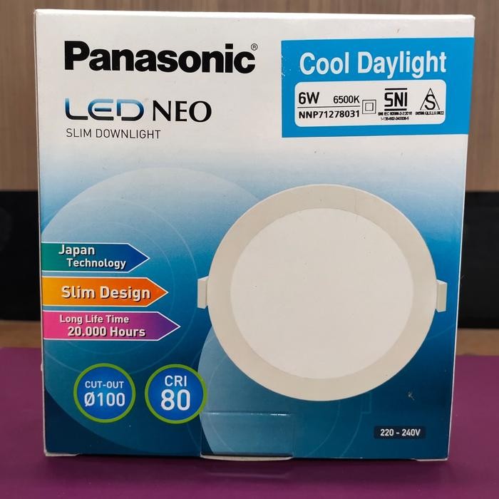 Jual Panasonic LED NEO Slim Downlight, NNP71278, 6w,6500K | Shopee ...