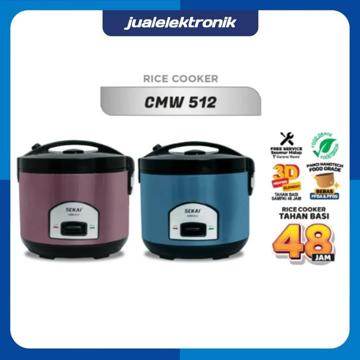 Jual Sekai R Cooker Cmw-512 Magic Com 3 In 1 Ukuran 1.8 Liter Warna ...