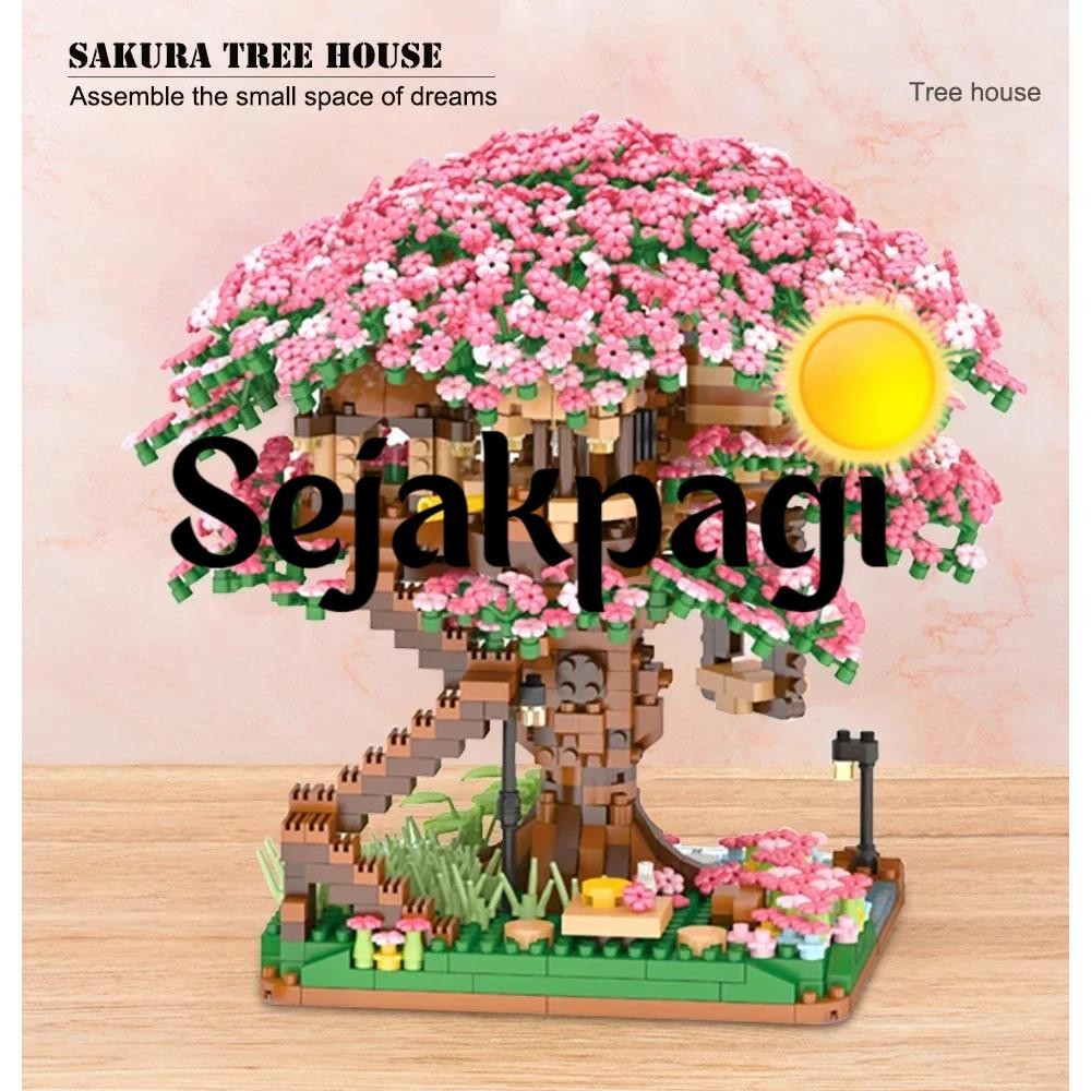 Jual Sejakpagi LIKAKA Mainan Balok Susun Rumah Pohon Bunga Sakura LEGO ...