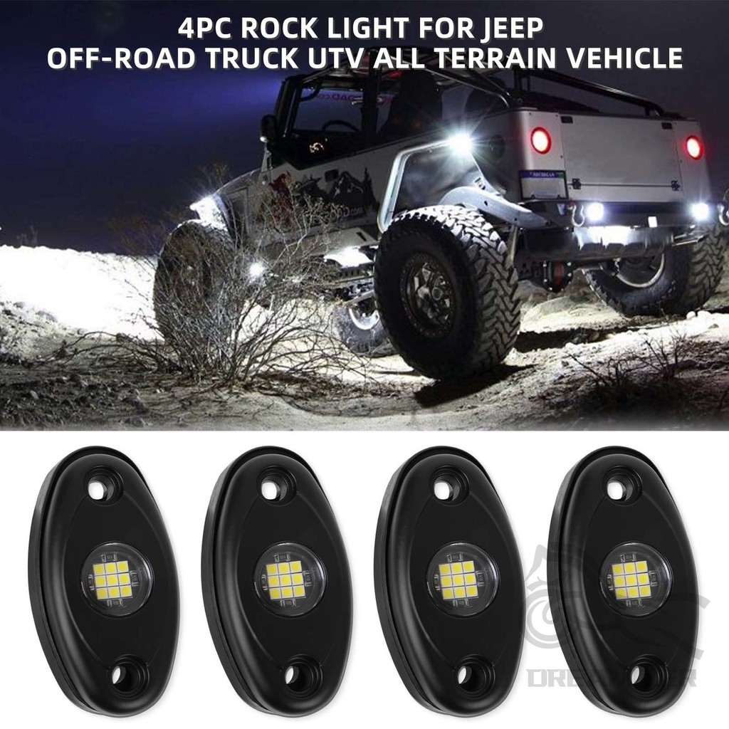 Jual 4Pods 9 Kit Lampu Batu LED Lampu Suasana Mobil untuk Truk Offroad ...
