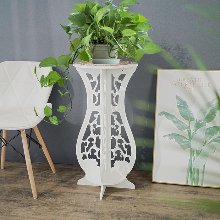 Jual rak tanaman tinggi tempat vas bunga hias putih standing pot ...