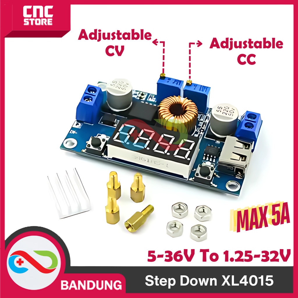 Jual MODUL STEP DOWN XL4015 VOLTMETER 5A CV CV VOLT METER ADJUSTABLE ...