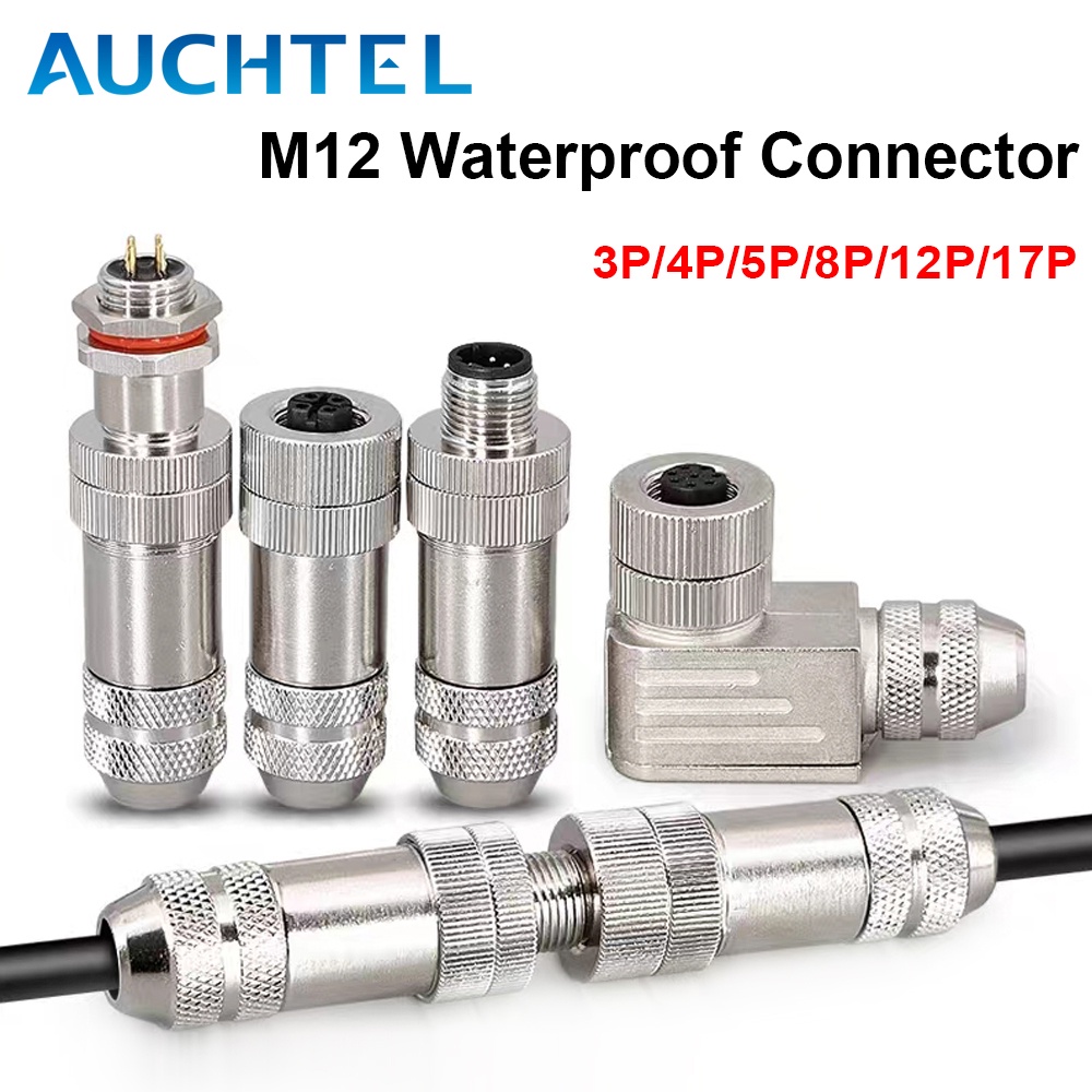 Jual HAL M12 Sensor Connector Male&Female Signal Shielding Metal Plug 4 ...