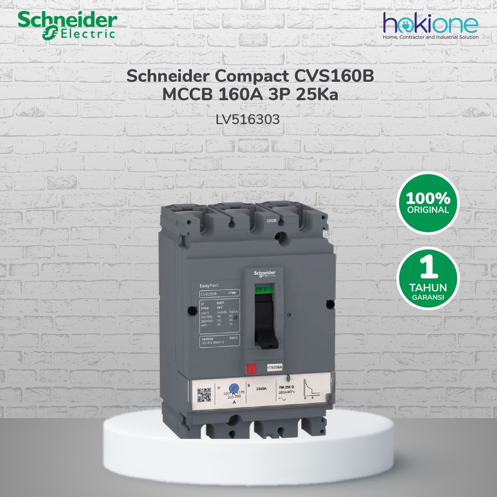 Jual Schneider Electric EasyPact CVS160B MCCB TM160D 3P 160A 25kA ...