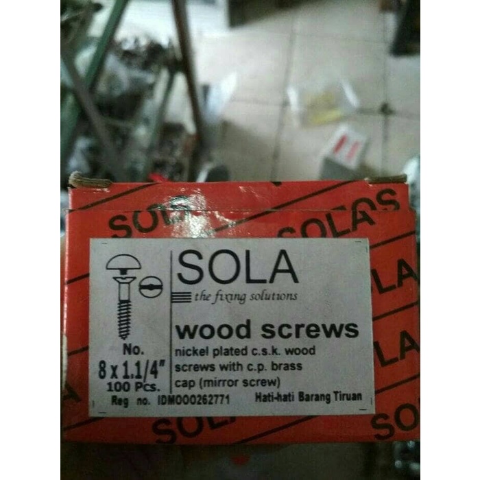 Jual Sekrup Kaca Sola 8X11/4 (3Cm) Skrup Cermin /Sekrup Payung Isi 100 ...