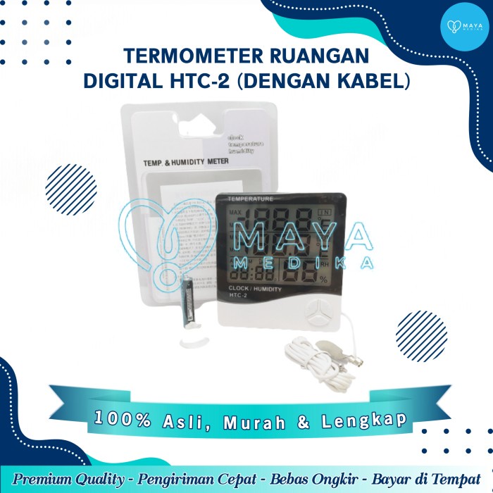 Jual Termometer Ruangan Digital Htc-2 Dengan Kabel (Hygrometer ...