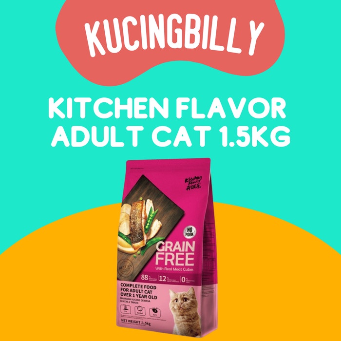 Jual Product Laris Kitchen Flavor Adult Cat Food 1.5Kg | Shopee Indonesia